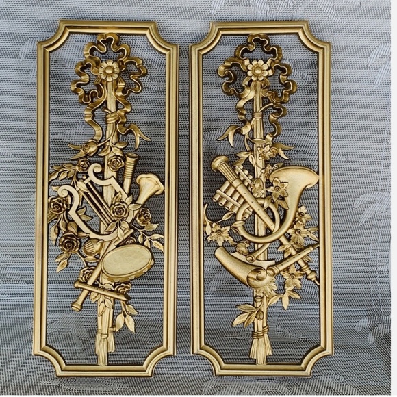 Siroco | Accents | Vintage Syroco Mcm Wall Decor Art Music Plaques Gold ...